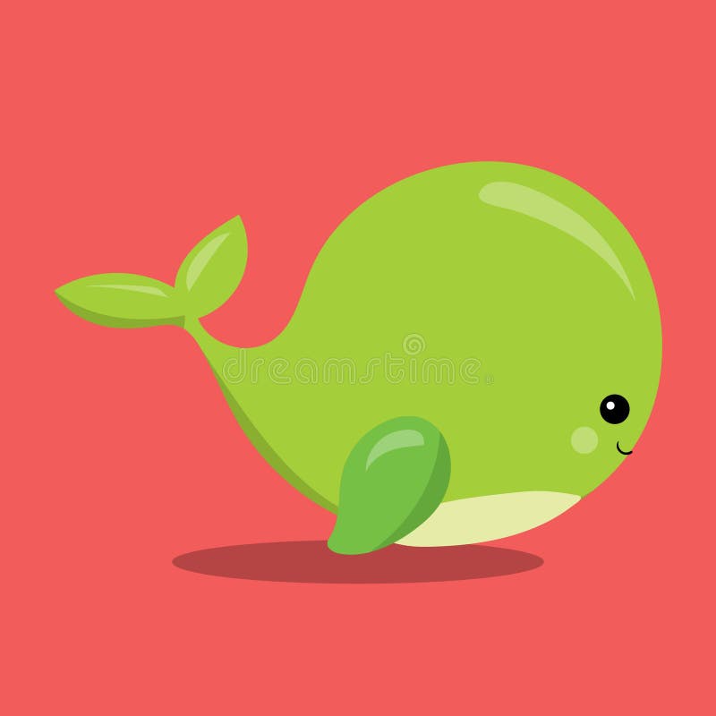 Baby whale green 01 stock vector. Illustration of whale - 198983179