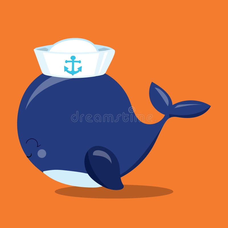 Baby whale navy blue 09 stock vector. Illustration of navy - 198983187