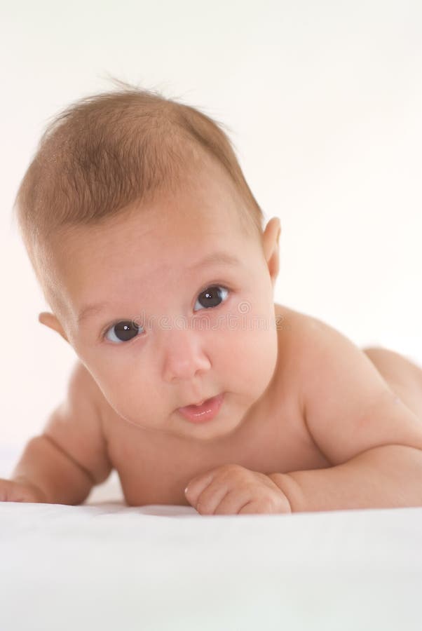 Baby on a white stock image. Image of love, grandson - 16381517