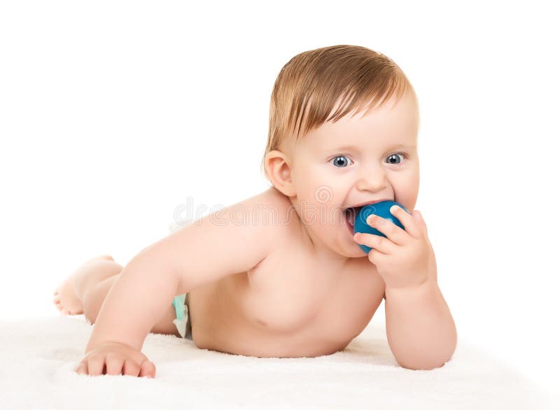 Baby on white stock photo. Image of infancy, newborn - 50668362