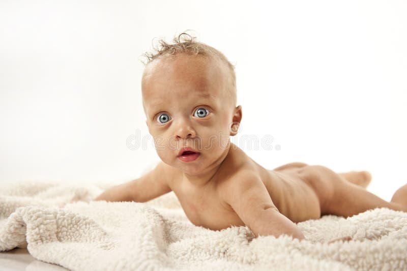 Baby on White stock photo. Image of portrait, blue, innocence - 42897232