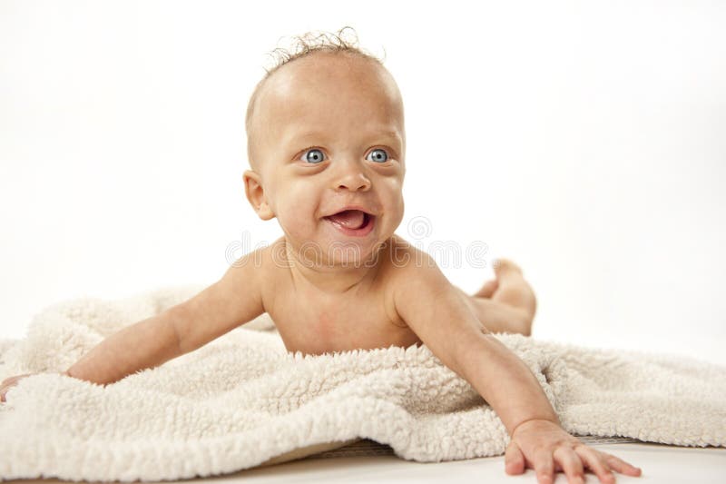 Baby on White stock photo. Image of portrait, beauty - 42897354