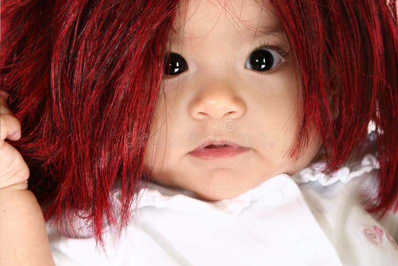 Baby in Wig stock image. Image of beauty, newborn, adorable - 3971773