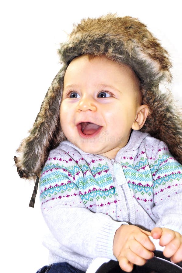 Winter baby boy stock photo. Image of expression, childhood - 7465964