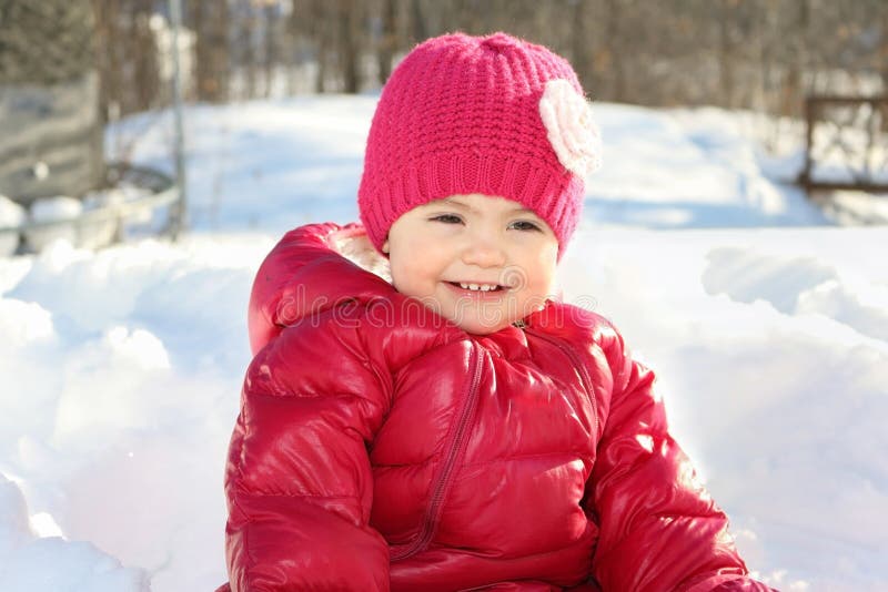 Baby during winter stock image. Image of winter, snow - 83655281