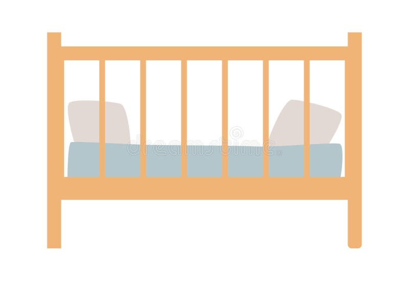 Baby Wooden Crib stock vector. Illustration of apartment - 278745654