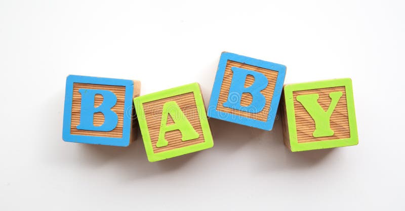 Baby Word Made from Colourful Wooden Baby Development Blocks Stock ...