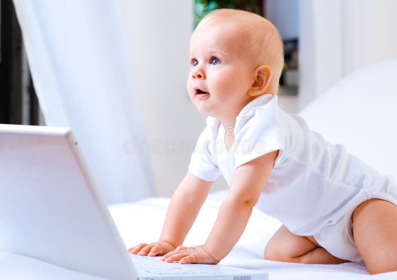 Baby working stock image. Image of cute, bright, pastel - 10504339