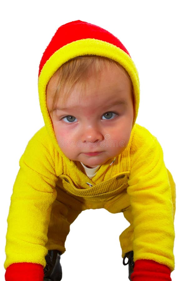 Baby with Yellow. Isolated Concept. Stock Photo - Image of isolated ...