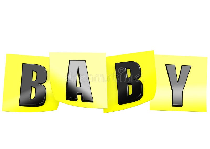 Baby in yellow note stock illustration. Illustration of born - 29439598