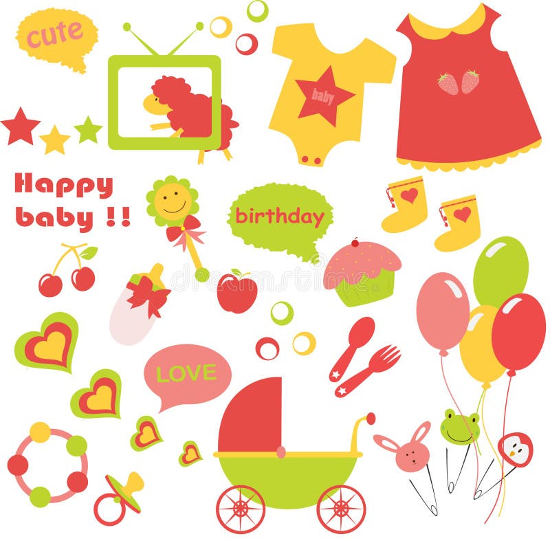 Baby8 stock vector. Illustration of cloths, happy, birthday - 8197299