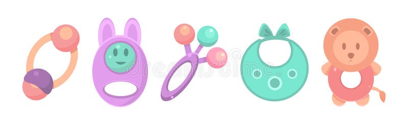 Babyhood Object and Different Items for Playing Vector Set Stock Vector ...