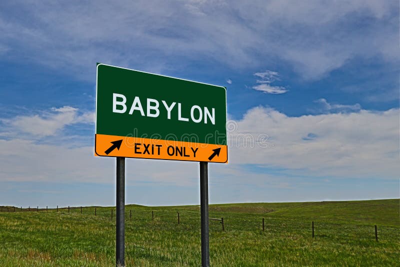 US Highway Exit Sign for Babylon Stock Image - Image of navigation ...