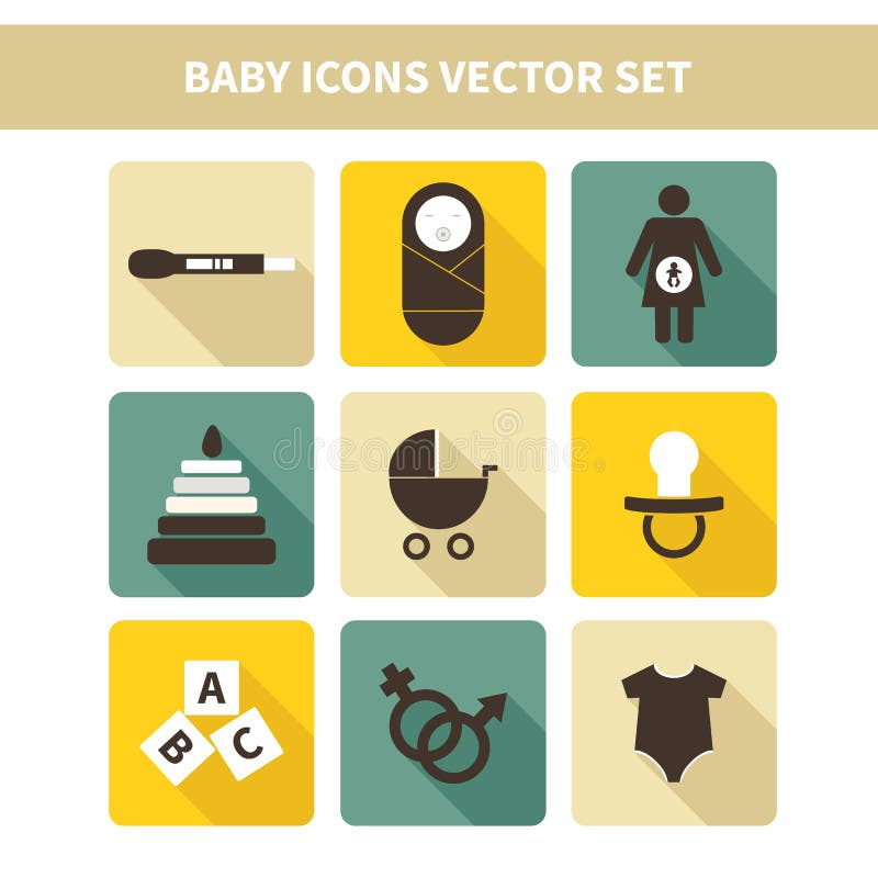 Babypictogrammen vector illustratie. Illustration of zwanger - 39373696