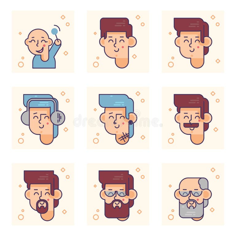 Set of Pictograms with a Person of Different Ages. from Baby Boy To ...