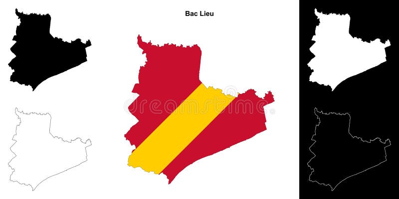 Bac Lieu outline map stock vector. Illustration of outline - 356682048