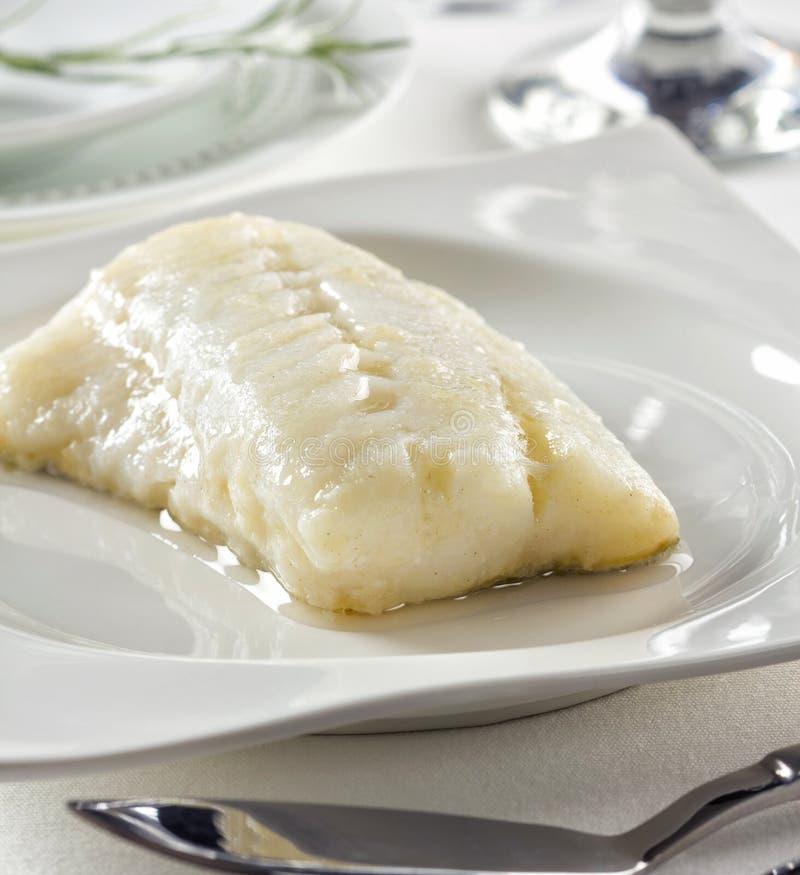 Bacalao or Cod Served on an Elegant Plate. Stock Image - Image of plate ...