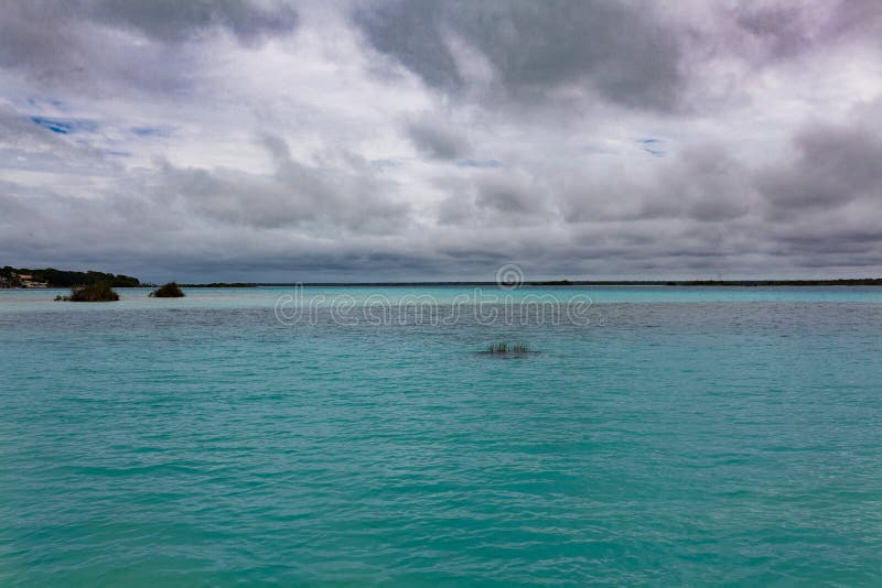 Bacalar lagoon storm stock image. Image of bacalar, water - 124900801