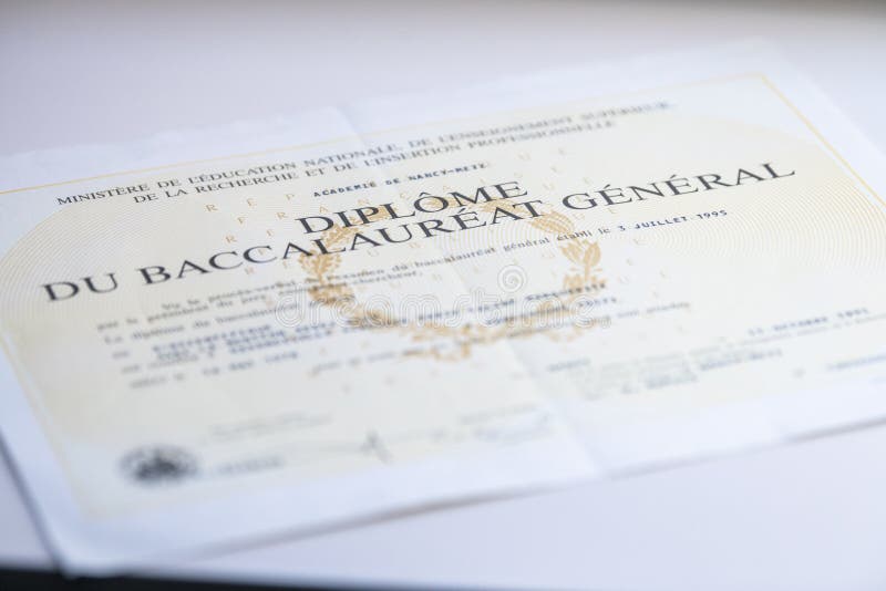 Baccalaureate Certificate in France Editorial Image - Image of official ...
