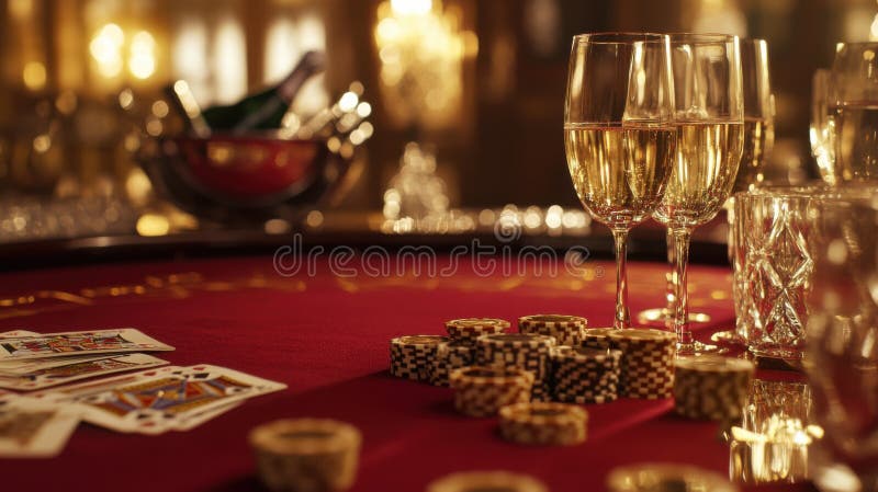A Baccarat Table with a Deep Red Felt Surface, Surrounded Digital Stock ...