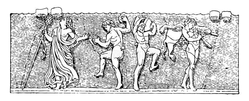 Bacchic Rome Which Used Intoxicants Vintage Engraving Stock Vector ...