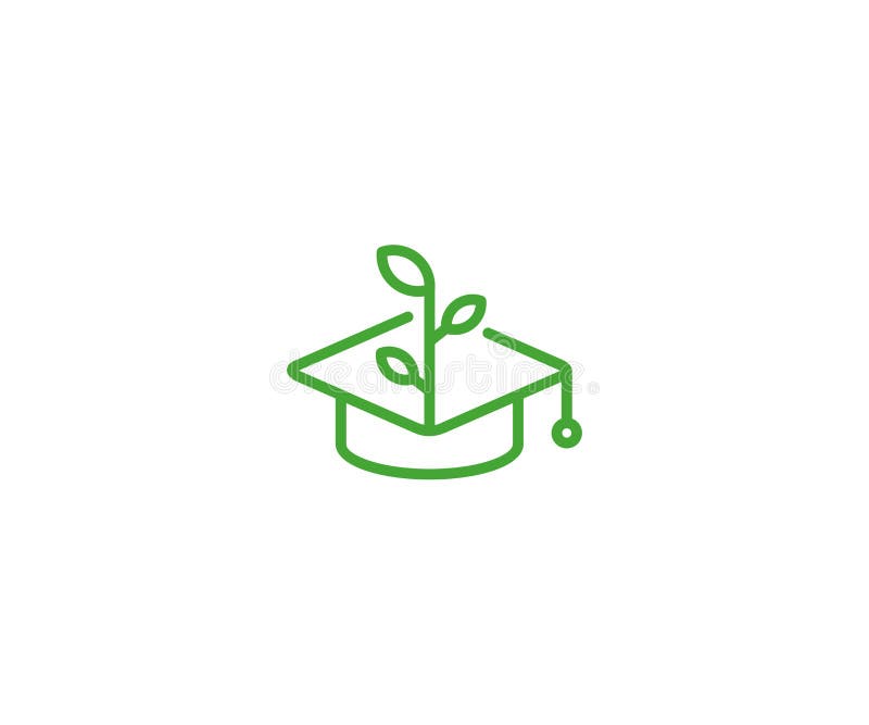 Bachelor Cap and Sprout Logo Template. Education Growth Vector Design ...