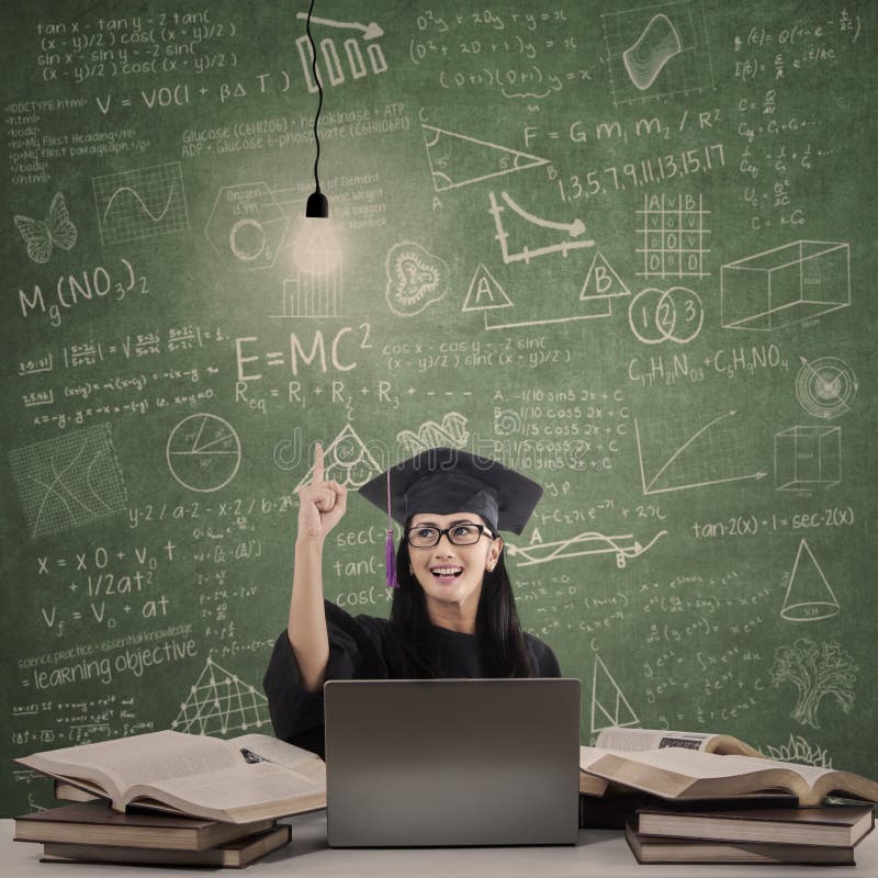 Bachelor Getting Idea in Class 1 Stock Image - Image of laptop ...