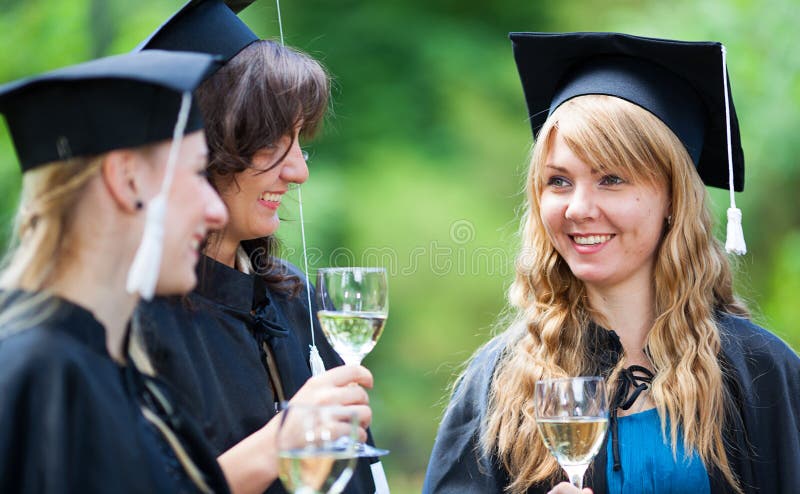Bachelor Graduates Celebrate Stock Image - Image of learning, female ...
