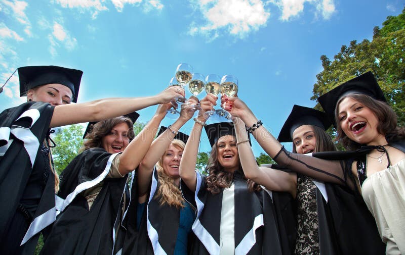 Bachelor Graduates Celebrate Stock Image - Image of achievement ...