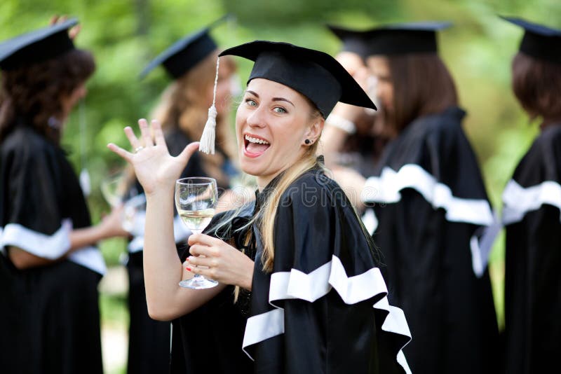 Bachelor Graduates Celebrate Stock Image - Image of education, events ...