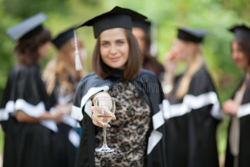 Bachelor Graduates Celebrate Stock Image - Image of ribbon, friendship ...