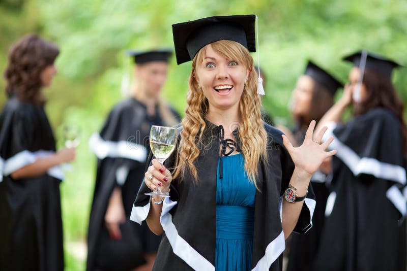 Bachelor Graduates Celebrate Stock Image - Image of academic, diploma ...