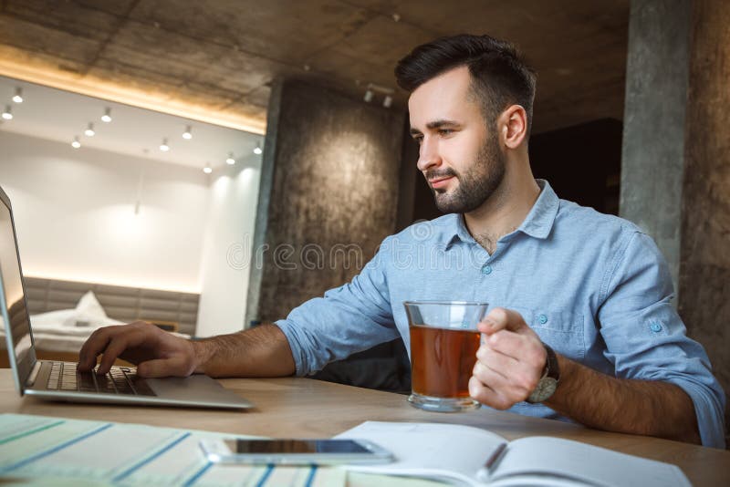 Bachelor Man daily Routine Working from Home Single Lifestyle Concept ...