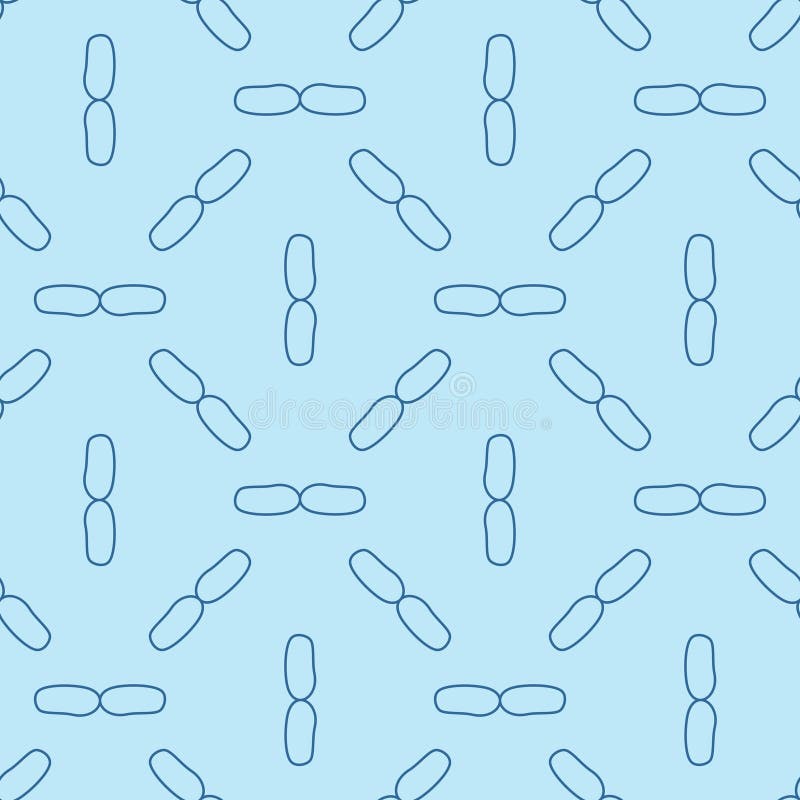 Bacilli Vector Bacteria Concept Blue Outline Seamless Pattern Stock ...