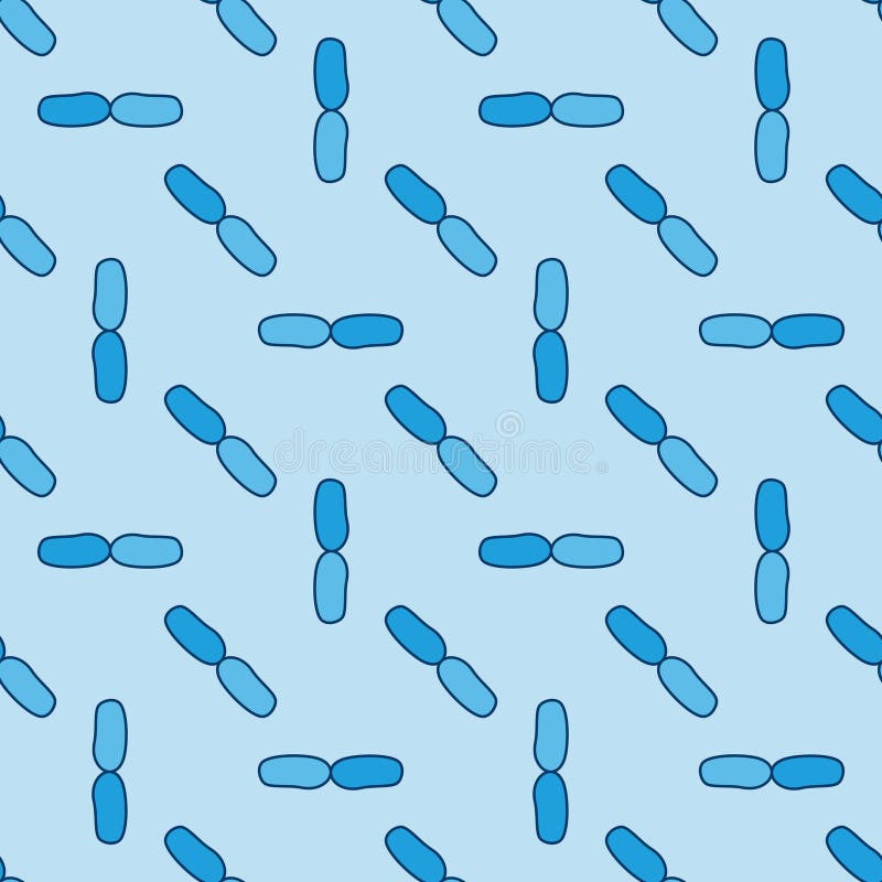 Bacilli Vector Bacteria Concept Blue Seamless Pattern Stock Vector ...