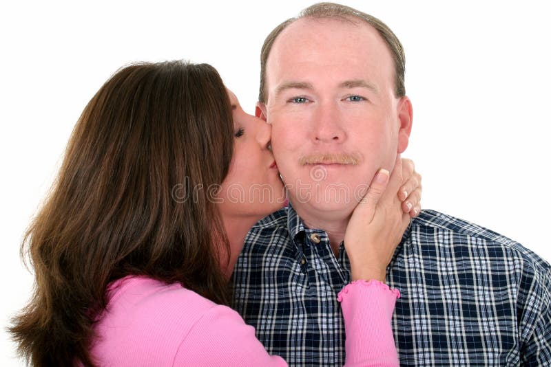 Bacio sulla guancica immagine stock. Immagine di uomo, adorazione - 261757