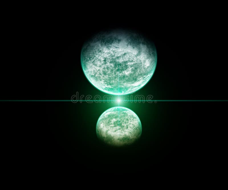 Bacio Del Pianeta Con La Stella Verde Illustrazione di Stock ...