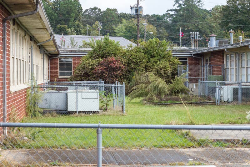 Back of an Abandoned Red Brick Building in Deep South Stock Image ...