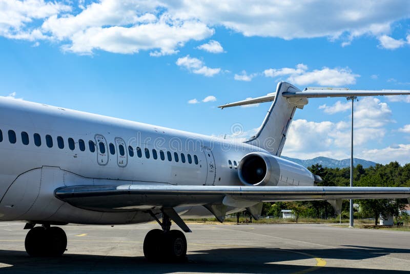 Back Airplane to airport stock image. Image of business - 217439765