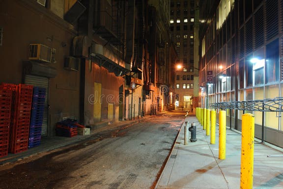 Back Alley stock photo. Image of city, road, slums, night - 16535848