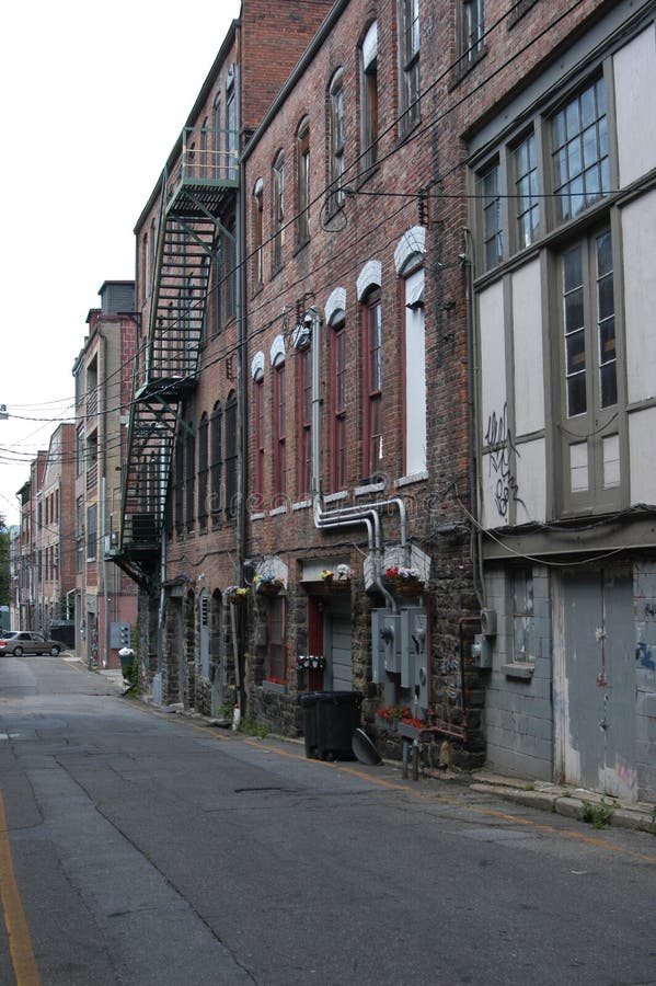 Back alley stock image. Image of white, alley, road, windows - 6030635