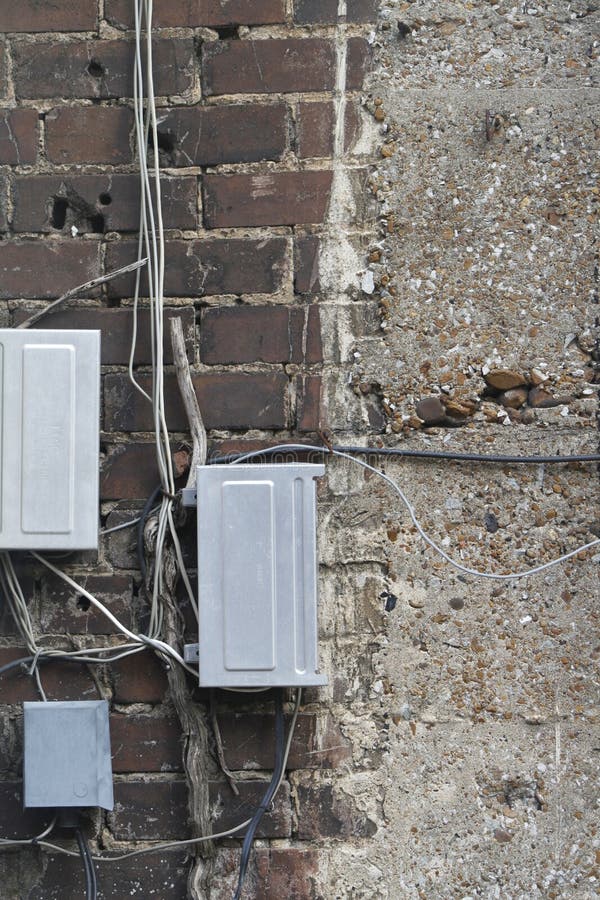Back Alley Electrical Boxes Texture Background Stock Photo - Image of ...