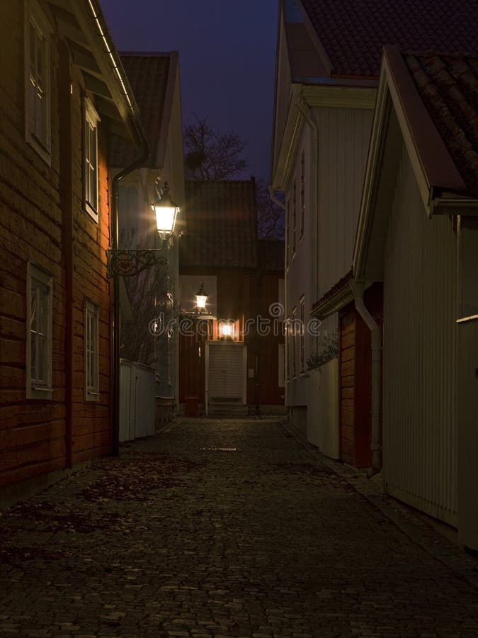 Colorful back alley stock photo. Image of light, dusk - 12007658