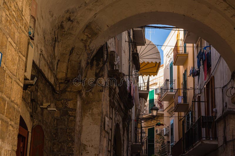 The Back Alley of the Old Town of Bari, Italy Stock Photo - Image of ...