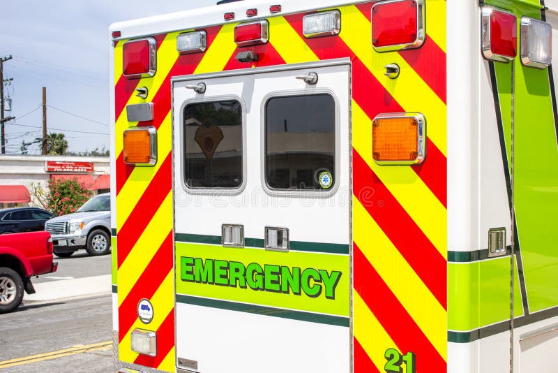 Ambulance car back view editorial stock image. Image of image - 99712719