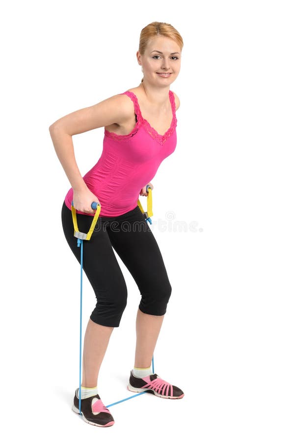 One-Arm Dumbbell Row on Stability Fitness Ball Exercise Stock Photo ...