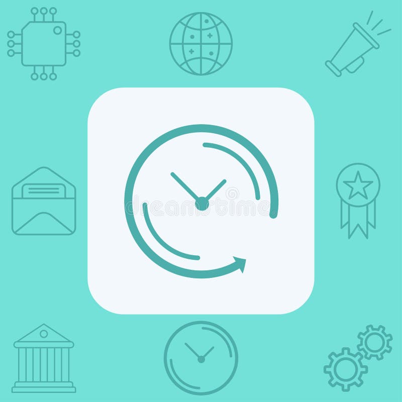 Back Arrow Around Clock Vector Icon Sign Symbol Stock Vector ...