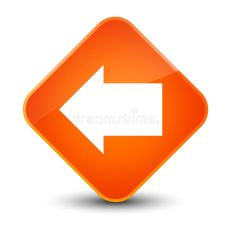 Back Arrow Icon Elegant Orange Diamond Button Stock Illustration ...