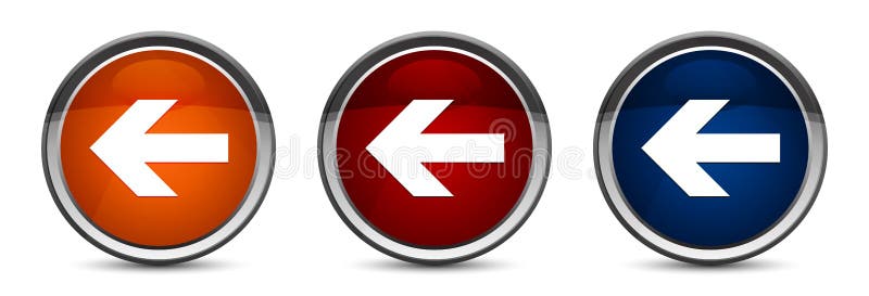 Back Arrow Icon Exclusive Blue Red and Orange Round Button Design Set ...