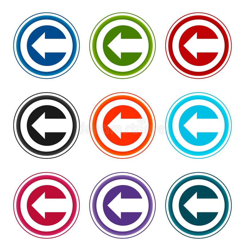 Back Arrow Icon Glassy Green Round Button Illustration Stock Vector ...